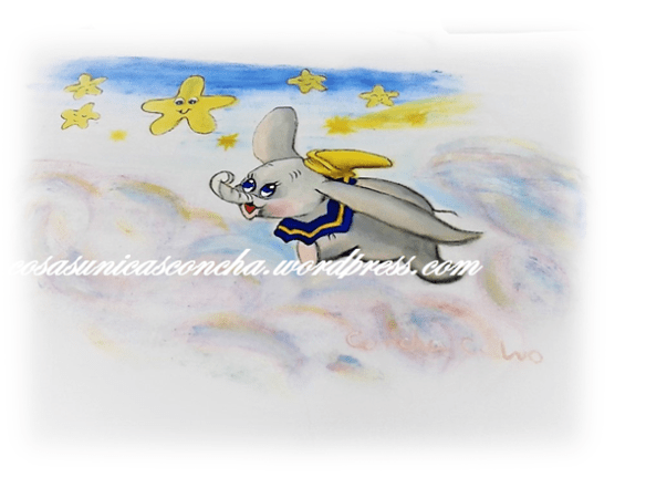 Dibujo De Dumbo Volando Un Piloto De Elefante Lindo Volando Un